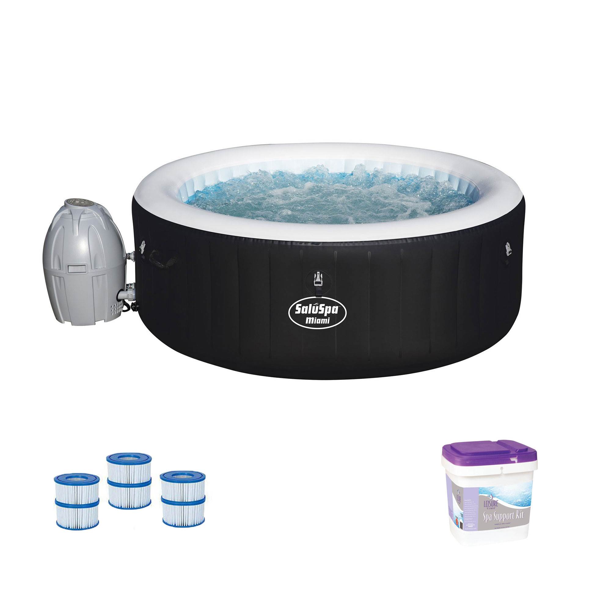 Bestway Saluspa Inflatable Hot Tub Spa W Spa Support Kit And Filter Cartridges Ebay