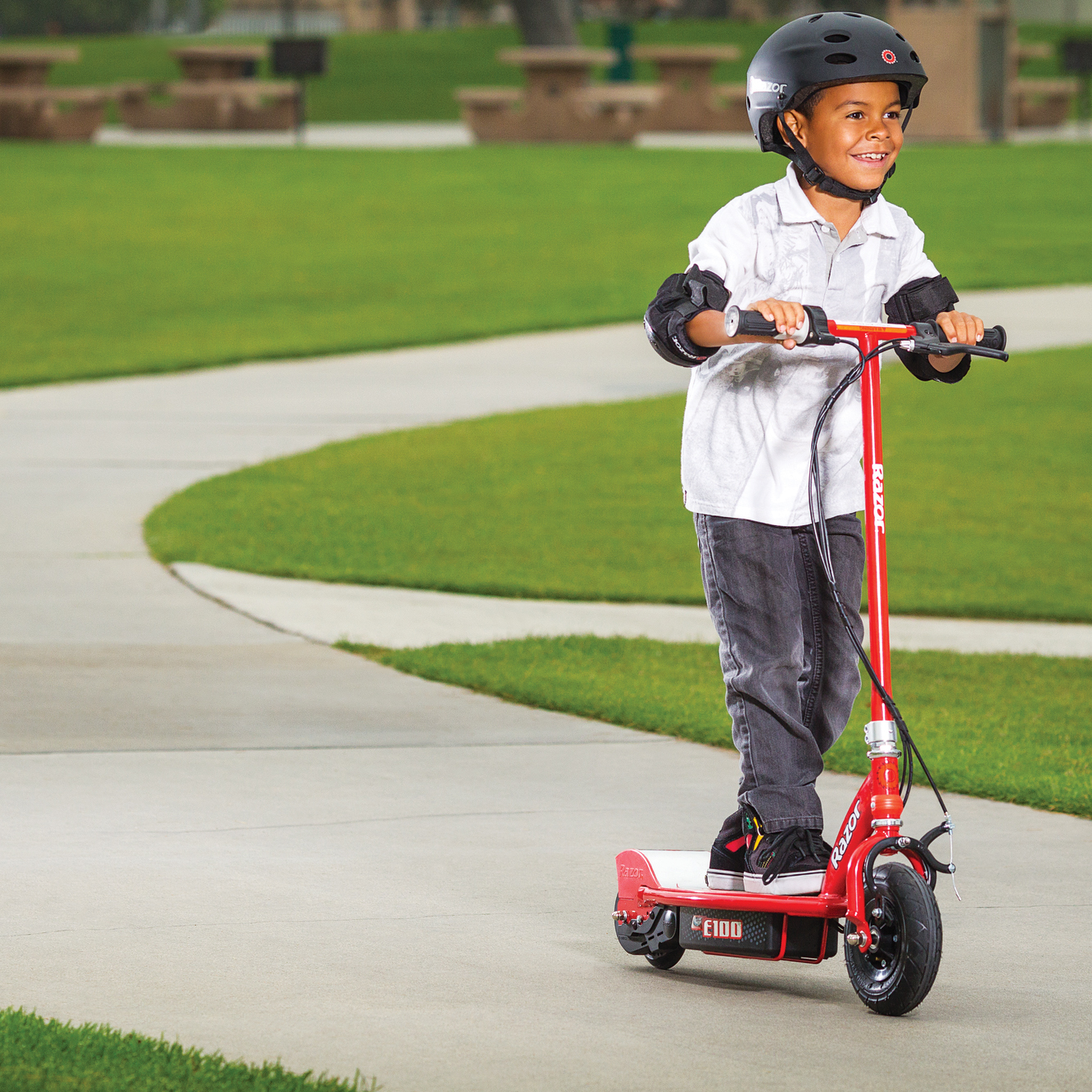Razor E100 Kids Motorized 24 Volt Electric Powered Ride On Scooter, Red ...