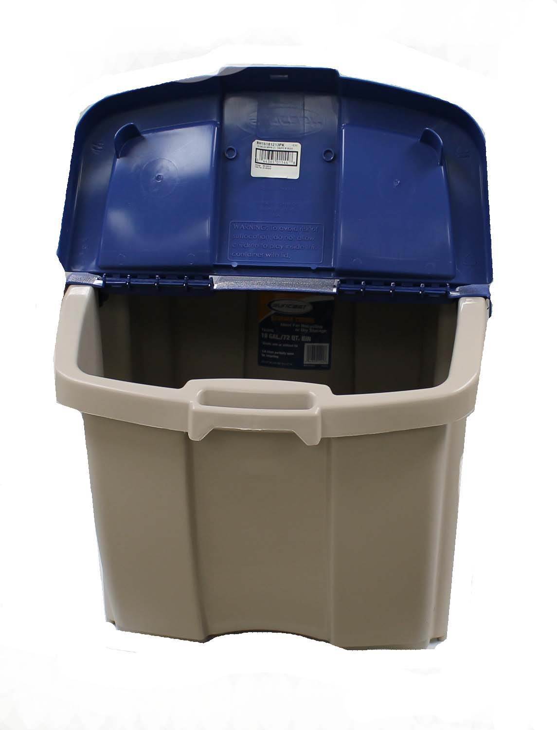 Suncast BH181812 Storage Trend 18 Gallon 72 Quart Stacking Tote Bin Suncast BH181812 Storage Trend 18 Gallon 72 Quart Stacking Tote Bin