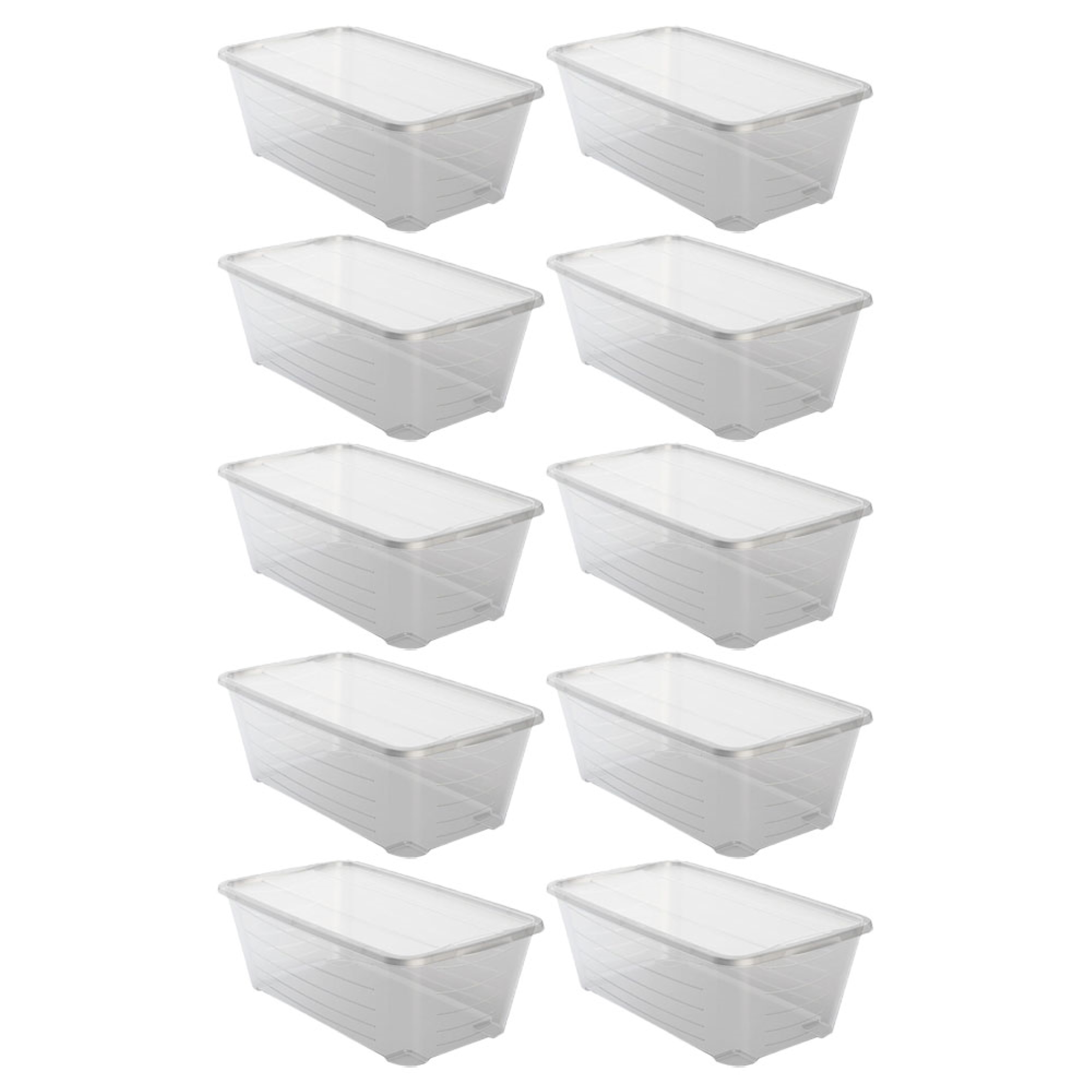 Life Story 6 Quart Clear Shoe Storage Box Stacking Container Bin W Lids10 Pack 702565941964 Ebay